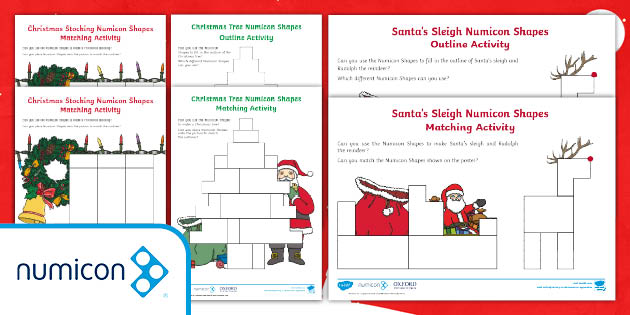 Christmas-Themed Numicon Shape Matching & Outlines Activity